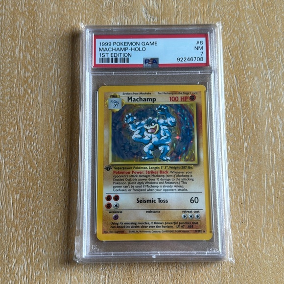 Pokemon | Other | 999 1st Edition Machamp Holo Base Pokemon Card Psa 7 ...